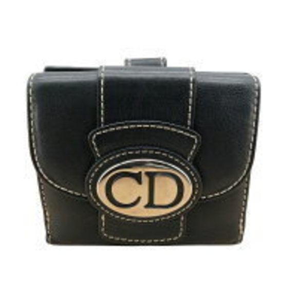 Dior | Bags | Christian Dior Cd Logo Bifold Wallet Black | Poshmark